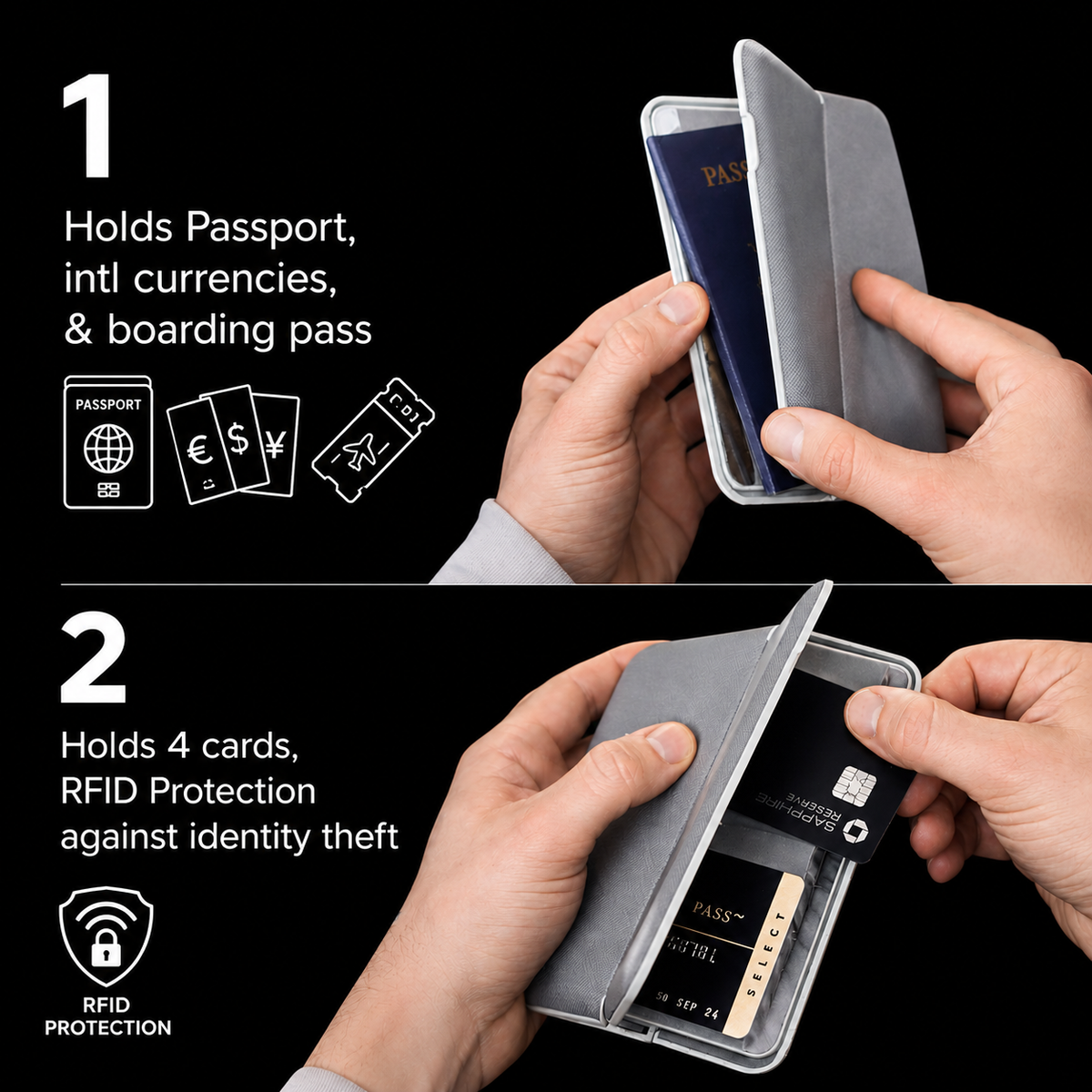 Travel Passport Wallet , Leather Wallet for Men, San Francisco - Dash ...